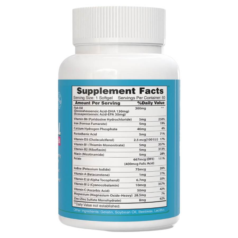 Prenatal Vitamin + DHA (60 Day Supply) | Fertility & Pregnancy Support ...